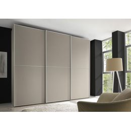 Schwebetürenschrank STAUD "Sinfonie Plus, edles Design in hochwertiger Qualität, Made Germany" Schränke Gr. B/H/T: 298 cm x 222 cm x 68 cm, Premium, 3 St., beige (sand) Mit vier verschiedenen Ausstattungsvarianten