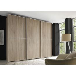 Schwebetürenschrank STAUD "Sinfonie Plus, edles Design in hochwertiger Qualität, Made Germany" Schränke Gr. B/H/T: 298 cm x 222 cm x 68 cm, Premium, 3 St., braun (sonoma eiche) Mit vier verschiedenen Ausstattungsvarianten