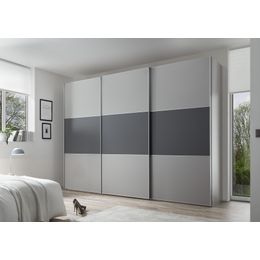 Schwebetürenschrank STAUD "Includo, Made in Germany" Schränke Gr. B/H/T: 280 cm x 222 cm x 68 cm, Premium, 3 St., blau (dekor saphir, vulkan) Mit vier verschiedenen Ausstattungsvarianten