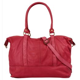 Reisetasche Samantha Look Gr. B/H/T: 42 cm x 30 cm x 15 cm onesize, rot Taschen Handgepäck echt Leder, Made in Italy
