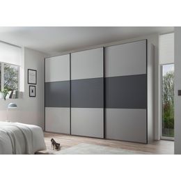 Schwebetürenschrank STAUD "Includo, Made in Germany" Schränke Gr. B/H/T: 298 cm x 222 cm x 68 cm, Classic, 3 St., blau (dekor saphir, vulkan) Mit vier verschiedenen Ausstattungsvarianten