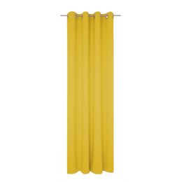 Vorhang WIRTH "Dim out" Gardinen Gr. 355 cm, Ösen, 142 cm, gelb Ösen nach Maß