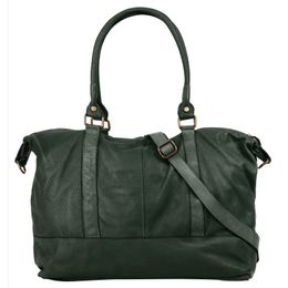 Reisetasche Samantha Look Gr. B/H/T: 42 cm x 30 cm x 15 cm onesize, grün (dunkelgrün) Taschen Handgepäck echt Leder, Made in Italy