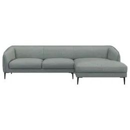 Ecksofa FLEXLUX "Belle Designsofa, L-Form, B/T 288/149 cm" Sofas Gr. B/H/T: 288cm x 74cm x 149cm, Bouclé, Chaiselongue rechts, blau (sky blau) Skandinavisches Design, In hochwertiger Verarbeitung