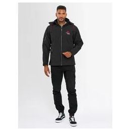 Softshelljacke Arctic Seven "ASAdventuraa" Gr. XXL, schwarz Herren Jacken sportliche Outdoorjacke mit abnehmbarer Kapuze