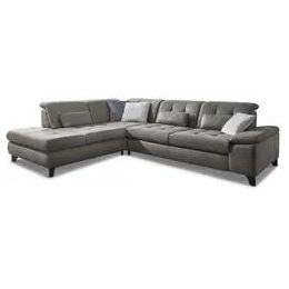 Ecksofa DIE PLANBAR "MP-IN18012 L-Form" Sofas Gr. B/H/T: 310cm x 85cm x 260cm, Microfaser, Armlehne rechts, Sitztiefenverstellung, grau wahlweise mit Funktion, Federkern-Polsterung