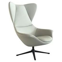 Ohrensessel FLEXLUX "Stilo Relaxsessel, TV-Sessel" Sessel Gr. Echtleder, B/H/T: 90 cm x 115 cm x 88 cm, weiß (warm white) Solitär, Stil-Ikone, drehbar, Fuß schwarz