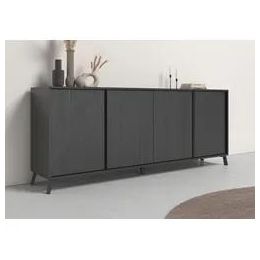 Sideboard Inosign "City" Sideboards Gr. B/H/T: 205cm x 84cm x 40cm, schwarz (schwarz melamin holzstruktur) Breite ca. 205 cm