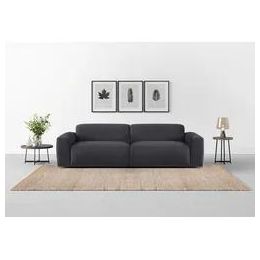 Big-Sofa Trendmanufaktur "Braga, mit hochwertigem Kaltschaum, Megasofa, in Cord erhältlich" Sofas Gr. B/H/T: 254 cm x 72 cm x 107 cm, Struktur fein JOIZ, grau (graphite) modernes Big-Sofa, Couch mit hohem Sitzkomfort, 25472107 cm (BHT)