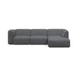 Ecksofa RAUM.ID "Merid jederzeit durch Module erweiterbar L-Form" Sofas Gr. B/H/T: 295cm x 70cm x 162cm, Struktur, Ottomane rechts, grau (dunkelgrau) als Modul oder separat verwendbar, für individuelle Zusammenstellung