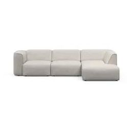 Ecksofa RAUM.ID "Merid jederzeit durch Module erweiterbar L-Form" Sofas Gr. B/H/T: 295cm x 70cm x 162cm, Struktur, Ottomane rechts, beige (creme) als Modul oder separat verwendbar, für individuelle Zusammenstellung