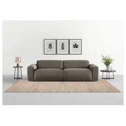 Big-Sofa Trendmanufaktur "Braga, mit hochwertigem Kaltschaum, Megasofa, in Cord erhältlich" Sofas Gr. B/H/T: 254 cm x 72 cm x 107 cm, Struktur weich LENNON, grau (beluga) modernes Big-Sofa, Couch mit hohem Sitzkomfort, 25472107 cm (BHT)