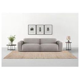 Big-Sofa Trendmanufaktur "Braga, mit hochwertigem Kaltschaum, Megasofa, in Cord erhältlich" Sofas Gr. B/H/T: 254cm x 72cm x 107cm, Struktur fein JOIZ, grau (taupe) modernes Big-Sofa, Couch mit hohem Sitzkomfort, 25472107 cm (BHT)