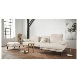 Ecksofa Andas "Stenlille L-Form" Sofas Gr. B/H/T: 295cm x 83cm x 162cm, NaturLEDER, Recamiere rechts, beige (elfenbein) incl. Sitztiefen-, Kopfteil- und Armteilverstellung