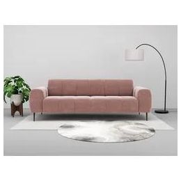 3-Sitzer LEONIQUE "Ondria" Sofas Gr. B/H/T: 238cm x 80cm x 95cm, Struktur weich, rosa (blush) Sofa mit exzellentem Sitzkomfort und modernem Design