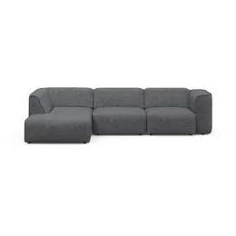 Ecksofa RAUM.ID "Merid jederzeit durch Module erweiterbar L-Form" Sofas Gr. B/H/T: 295cm x 70cm x 162cm, Struktur, Ottomane links, grau (dunkelgrau) als Modul oder separat verwendbar, für individuelle Zusammenstellung