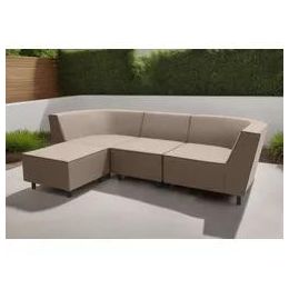 Ecksofa DOMO collection "Sonna, individuell zusammenstellbar L-Form" Sofas Gr. B/H/T: 279cm x 77cm x 103cm, Flachgewebe, braun Gartenlounge-Set oder Einzelelemente, Outdoor