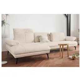 Ecksofa Andas "Stenlille L-Form" Sofas Gr. B/H/T: 295cm x 83cm x 162cm, NaturLEDER, Recamiere links, beige (elfenbein) incl. Sitztiefen-, Kopfteil- und Armteilverstellung