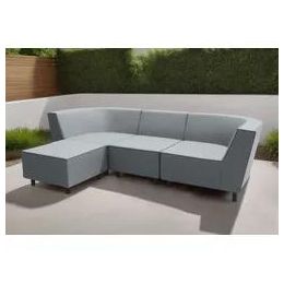 Ecksofa DOMO collection "Sonna, individuell zusammenstellbar L-Form" Sofas Gr. B/H/T: 279cm x 77cm x 103cm, Flachgewebe, grau (dunkelgrau) Gartenlounge-Set oder Einzelelemente, Outdoor