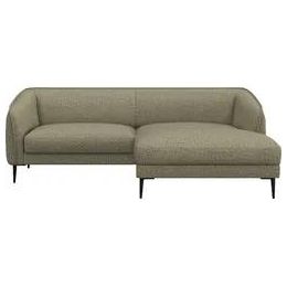 Ecksofa FLEXLUX "Belle Designsofa, bequem durch Kaltschaum im Sitz, L-Form" Sofas Gr. B/H/T: 218cm x 74cm x 149cm, Bouclé, Chaiselongue rechts, grün (fall green) Skandinavisches Design, In hochwertiger Verarbeitung, BT 218149 cm