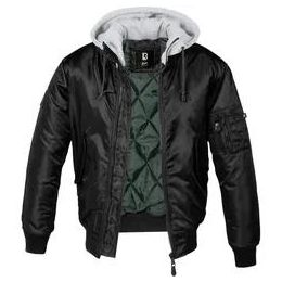 Anorak BRANDIT "Brandit Herren Hooded MA1 Bomber Jacket" Gr. 4XL, schwarz (schwarz, grau) Herren Jacken