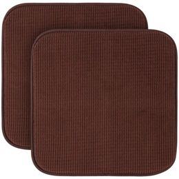 Bestlivings Sitzkissen ( 2er Pack ) Stuhlkissen mit Anti Rutsch Unterseite 38cm x 38cm - Öko-Tex zertifiziert - Sitzauflage Uni, Stuhlpolster Stuhlauflage - Braun