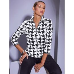 Heine Damen Poloshirt, Schwarz, Gr. 40, 3/4 Arm Shirts, Material: Viskose