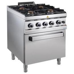 GastroHero Gasherd Serie 77 - 70/70 mit Gasbackofen 34 kW