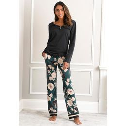 s.Oliver Damen Pyjama, Schwarz, Gr. 32/34, Pyjamas, Material: Baumwolle