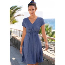 Vivance Jerseykleid, Blau, Gr. 36, Damen, Strandkleider, Material: Viskose, Elasthan