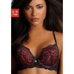 JETTE Damen Push-up-BH, Schwarz, Gr. 70A, Push-Up-BHs, Material: Polyamid