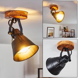 hofstein Berkeley Deckenleuchte Holz dunkel, Schwarz, 1-flammig