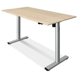 Kerkmann Move 1 base elektrisch höhenverstellbarer Schreibtisch ahorn rechteckig, T-Fuß-Gestell silber 180,0 x 80,0 cm