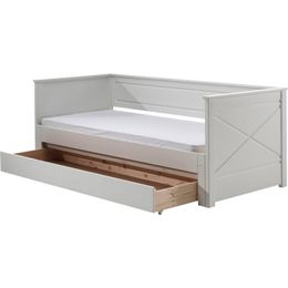 Bett Vipack "Vipack Pino", weiß, B:100,3cm H:80,1cm L:209,4cm, Betten, Kojenbett LF 90x200 cm, ausziehen auf 180x200 cm, Ausf. Weiß lackiert