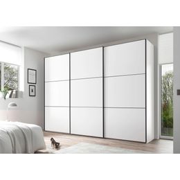 Schwebetürenschrank STAUD "Includo, Made in Germany" Schränke Gr. B/H/T: 280 cm x 222 cm x 68 cm, Premium, 3 St., weiß (dekor weiß) Mit vier verschiedenen Ausstattungsvarianten