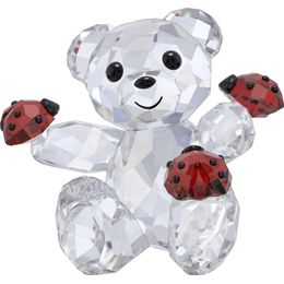 Dekofigur Swarovski "Kristallfigur Sammelfigur Kris Bär Viel Glück Bär, 5675983" Dekofiguren Gr. B/H: 3 cm x 3,2 cm, Kris Bär mit Marienkäfern, rot (kristallweiß, rot, schwarz) Swarovski Kristall