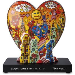 Sammelfigur Goebel "Figur James Rizzi - "Heart times in the City"" Dekofiguren Gr. B/H/T: 21 cm x 23 cm x 9 cm, Herz, bunt