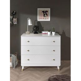 Schubkastenkommode Vipack "Billy" Sideboards Gr. H/T: 89 cm x 52 cm, 3 St., weiß MDF-Oberfläche