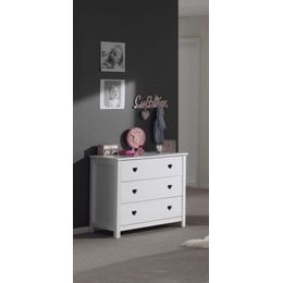 Schubkastenkommode Vipack "Amori" Sideboards Gr. B/H/T: 90 cm x 85 cm x 54 cm, 3 St., weiß Romantische Optik und viel Stauraummöglichkeit, lackiert