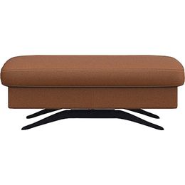 Pouf FLEXLUX "Glow Sitzhocker, Polsterhocker" Poufs Gr. B/H/T: 95 cm x 81 cm x 65 cm, Echtleder, braun (modern cognac brown) Hocker mit Stauraum, Fuß schwarz