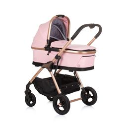 Chipolino Kombikinderwagen 3 in 1 Infinity i-Size Babyschale Babywanne Sportsitz rosa