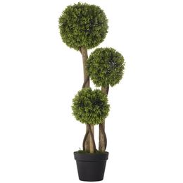 HOMCOM Kunstpflanze mit Kunstgras grün 17L x 17B x 90H cm