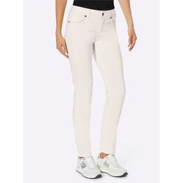 Heine Witt Damen R&ouml;hrenjeans mit Stickerei, ecru, Gr&ouml;&szlig;e 46