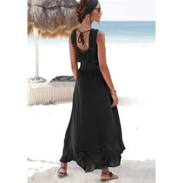 s.Oliver Maxi-Kleid, Schwarz, Gr. 42, Damen, Strandkleider, Material: Viskose