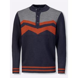 WITT Herren Pullover, marine-gemustert, Gr&ouml;&szlig;e 50