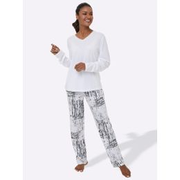 w&auml;schepur w&auml;schepur Damen Schlafanzug in Single-Jersey-Qualit&auml;t, wei&szlig;-schwarz, Gr&ouml;&szlig;e 52/54