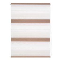 LICHTBLICK Duo-Rollo Klemmfix, ohne Bohren, Bunt - Creme - Weiß - Braun, 90 x 220 cm (B x L)