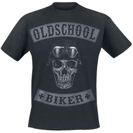 Oldschool Biker Skull T-Shirt schwarz in 3XL 710660