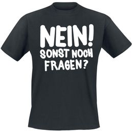 Spr&uuml;che Nein! Sonst noch fragen? T-Shirt schwarz in L T2679 - B&C E150 - 1c