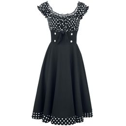 Belsira Schulterfreies Swing-Kleid Mittellanges Kleid schwarz wei&szlig; in L 50058